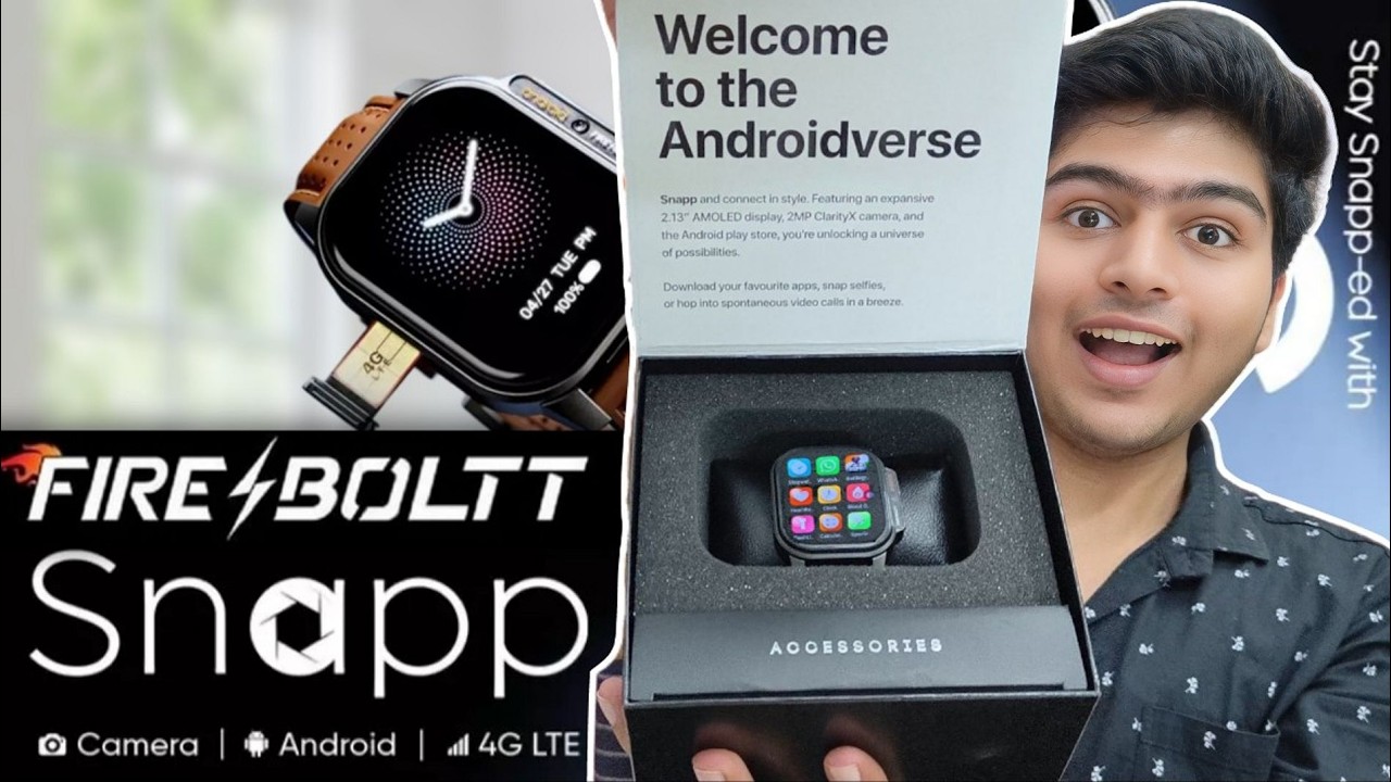 Fire Boltt Snapp 4G Smartwatch Unboxing | First Android Camera Watch ...