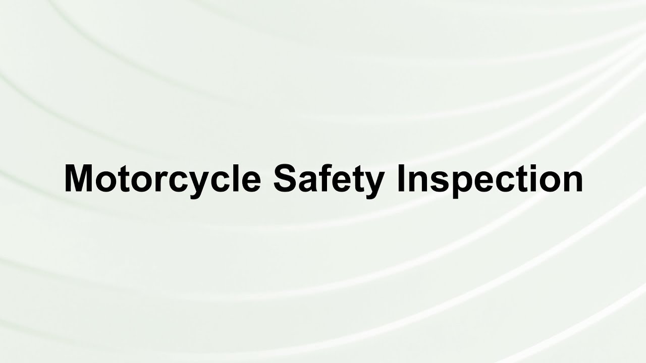 Motorcycle Safety Inspection - YouTube