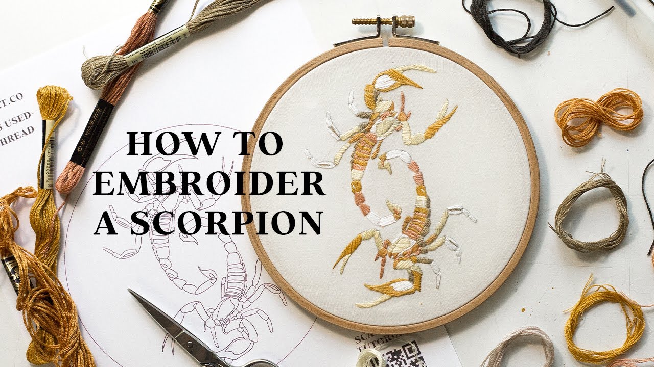 how to embroider a SCORPION - YouTube