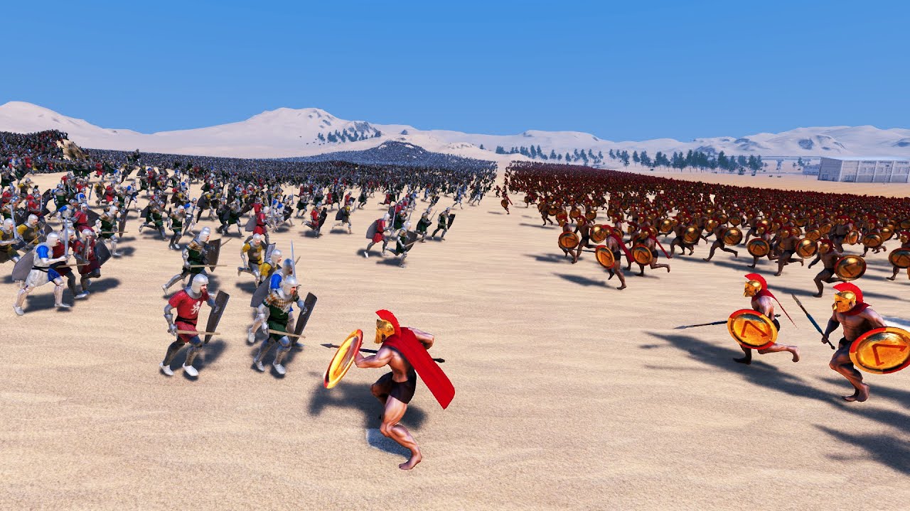 8,000 Spartans Vs 60,000 Footman Ultimate Epic Battle Simulator UEBS ...