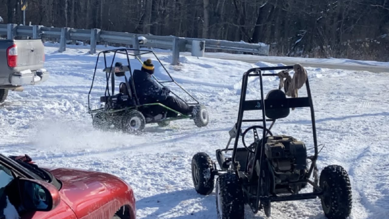 Drifting Go Karts in the Snow! - YouTube