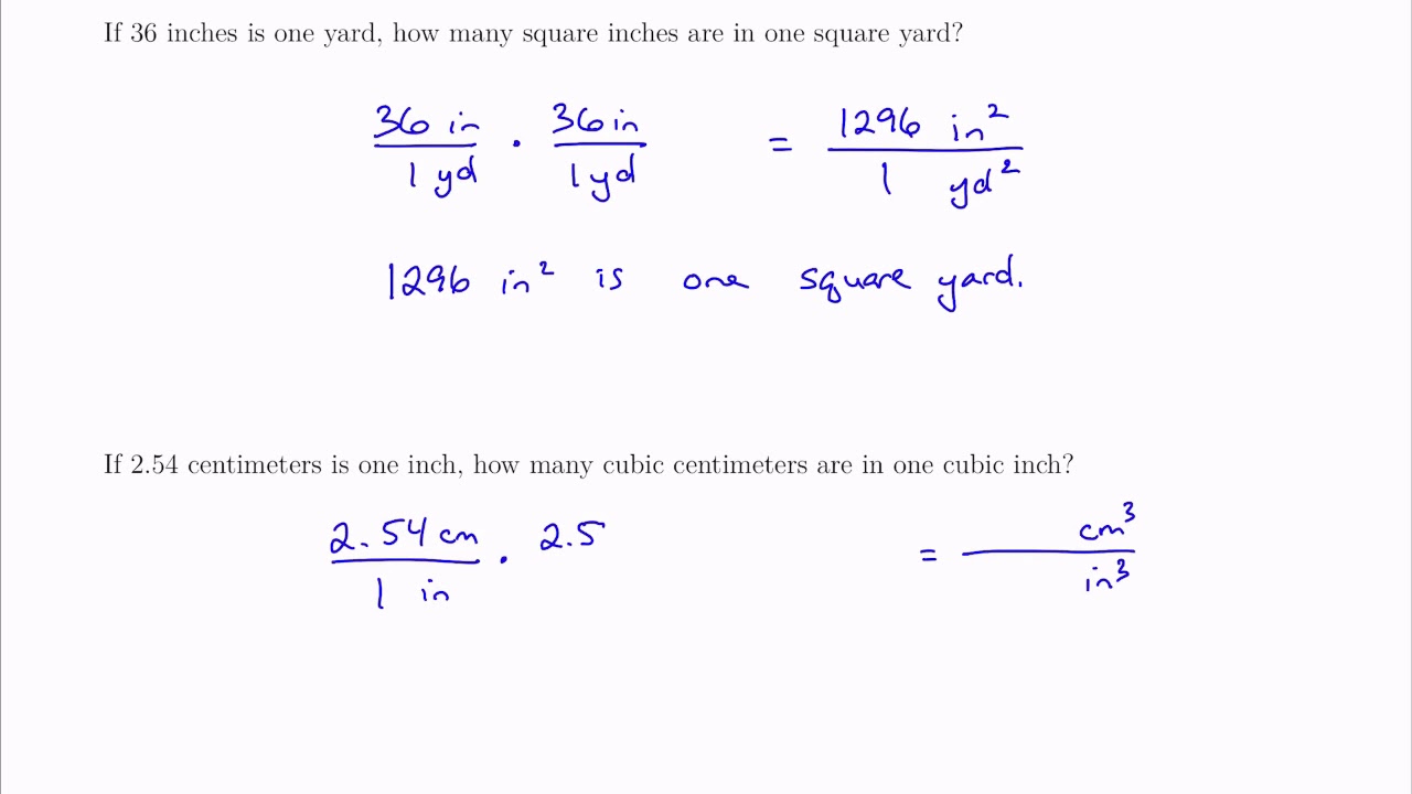 MTH 65 (§8.2, v8) Using Linear Unit Relations to Create Area and Volume ...