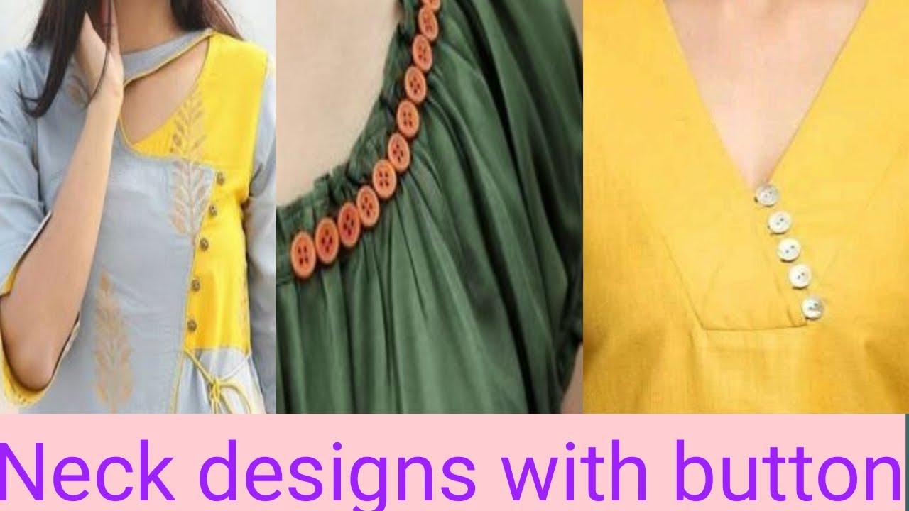 Lawn cotton neck designs with button and beads. Easy Summer dress neck ...