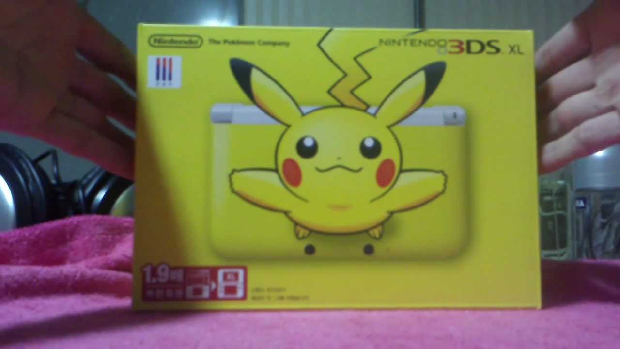 Nintendo 3DS XL Pikachu Yellow Korean Version Unboxing - YouTube