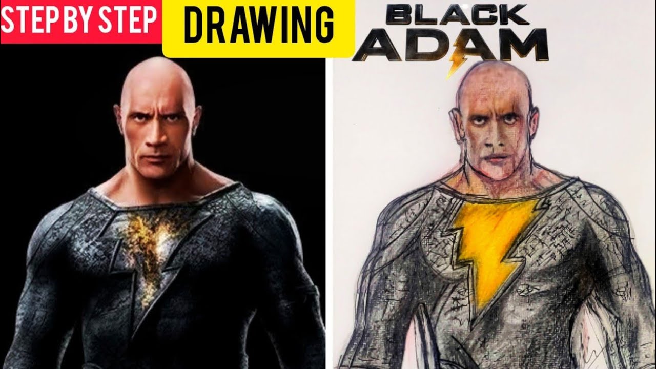 Drawing Black Adam The Rock Time Lapse Dwayne Johnson @artology1 # ...