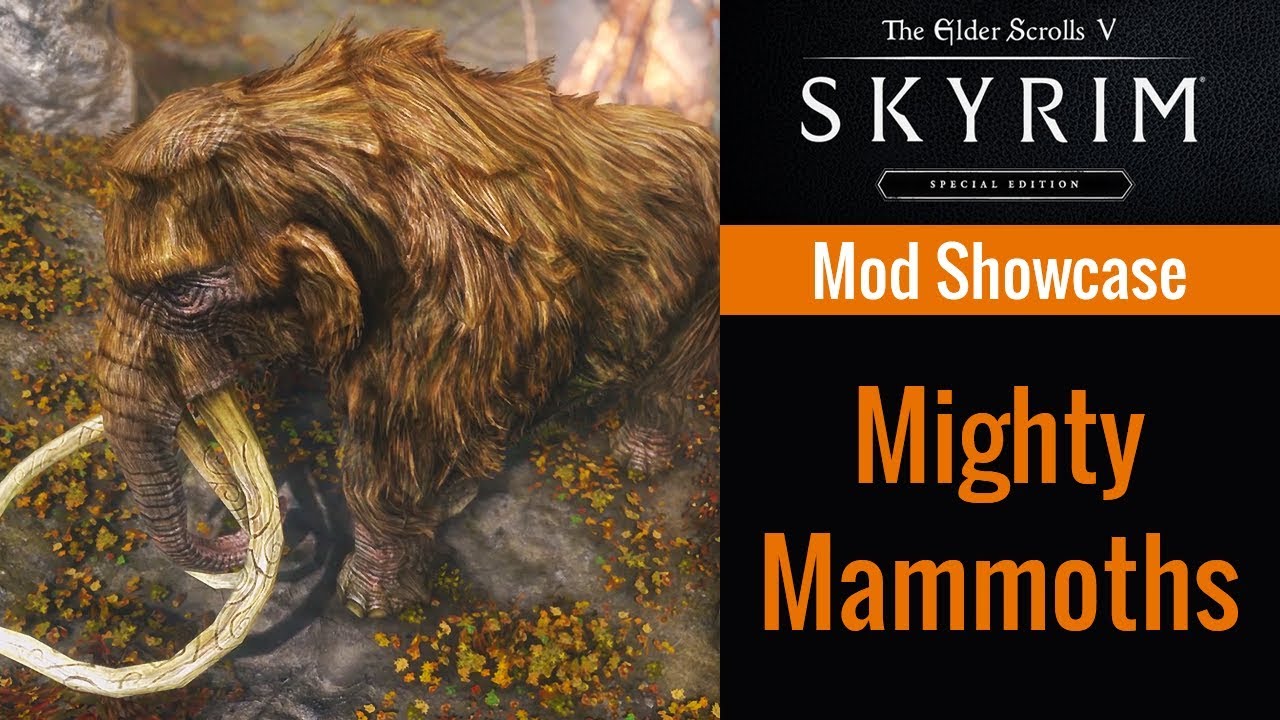 Skyrim SE: Mighty Mammoths mod by rougeshot (Mod Showcase) - YouTube