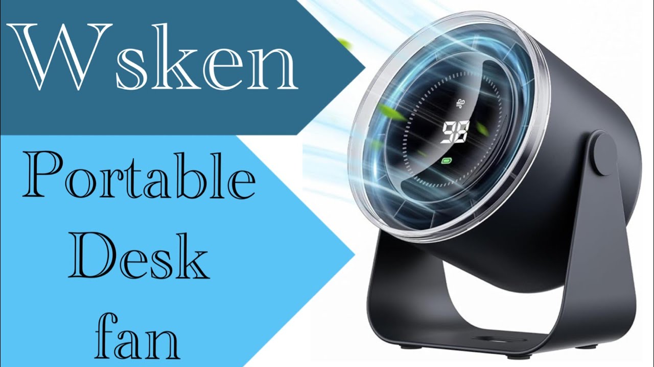 Wsken desktop rechargeable fan electronics and gadgets - YouTube