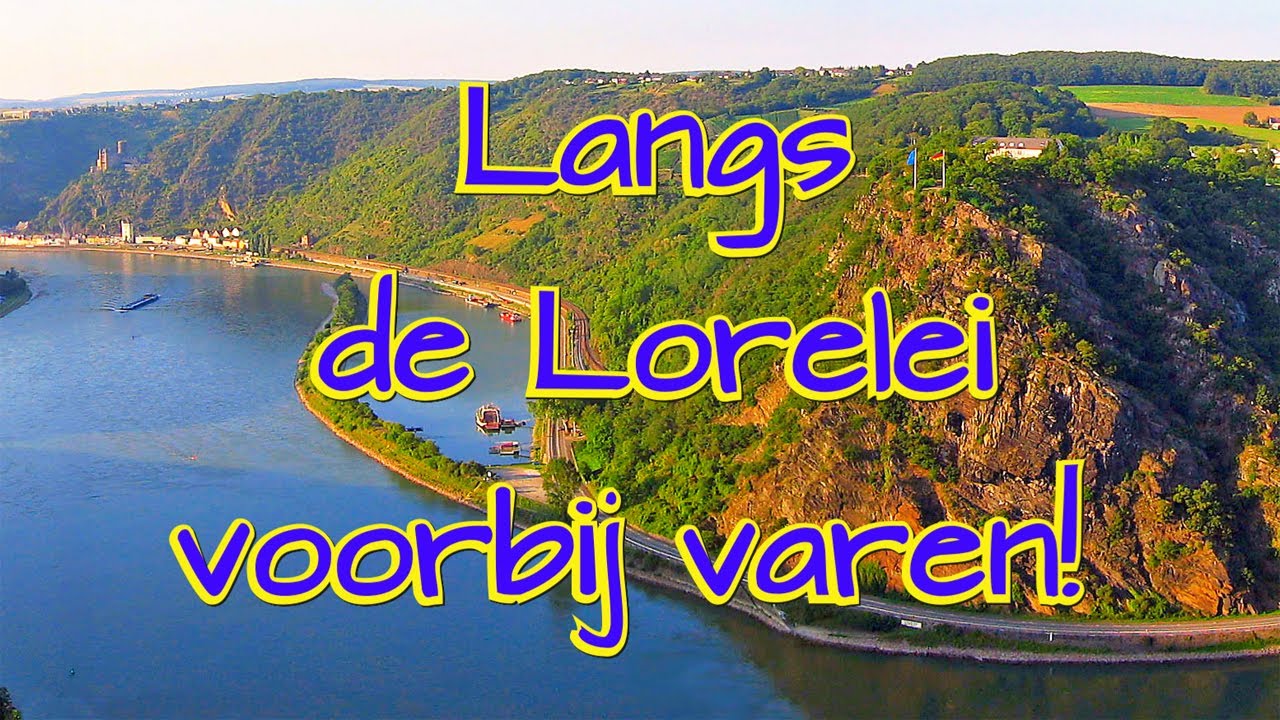 Langs de Lorelei aan de Rijn in Duitsland voorbij varen, Nederlands ...