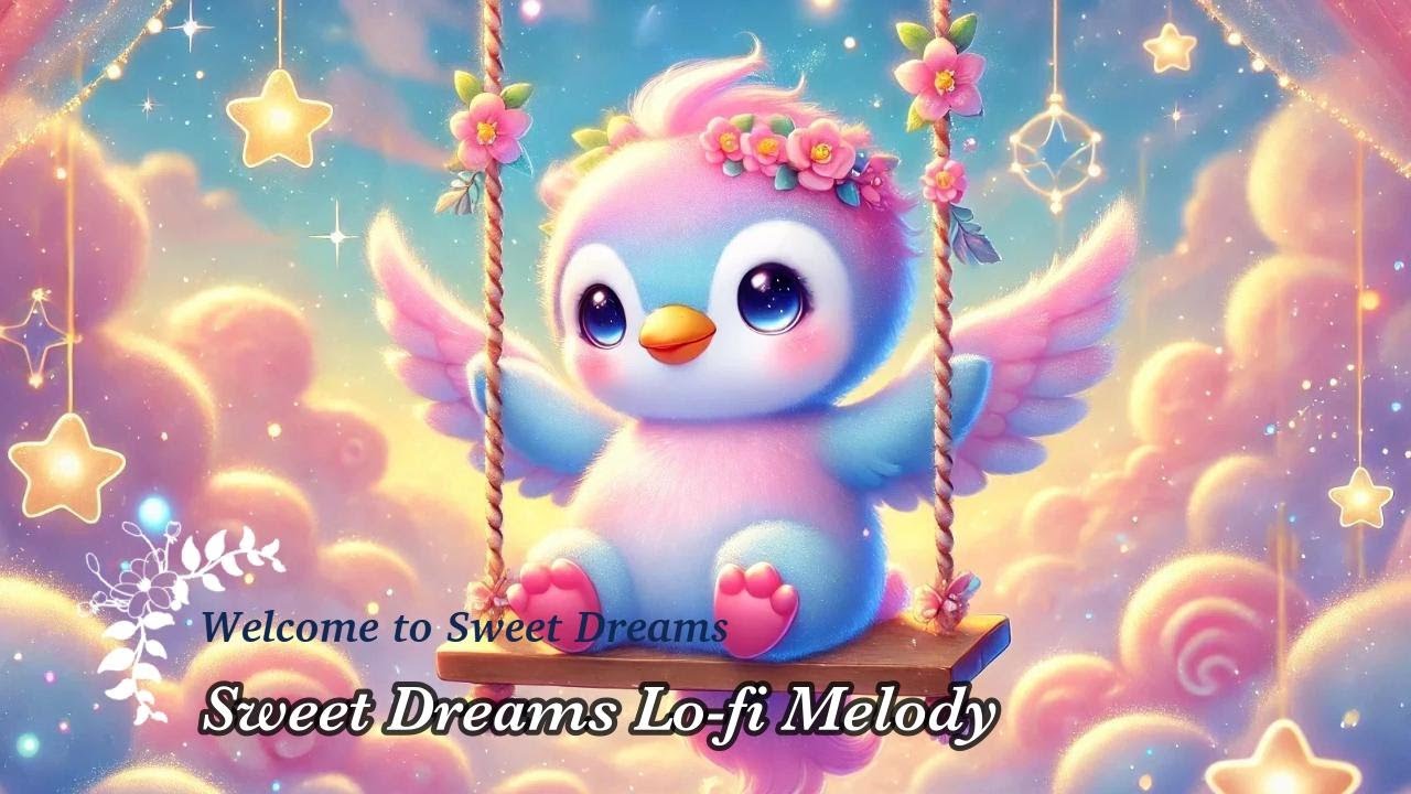 1 Hour of Cute Lo-fi Healing Music 🎵 夢見るペンギンのブランコ ⭐️ 【Relaxation and ...