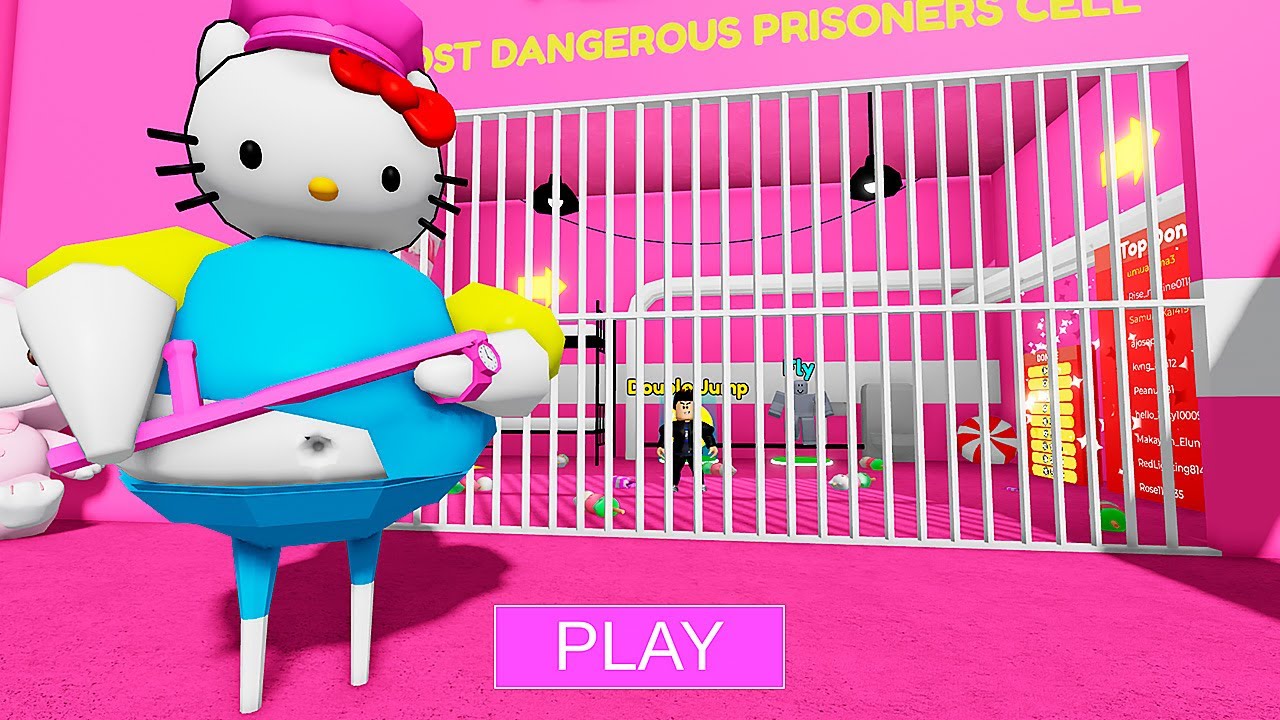 HELLO KITTY BARRY'S PRISON RUN OBBY ROBLOX - YouTube