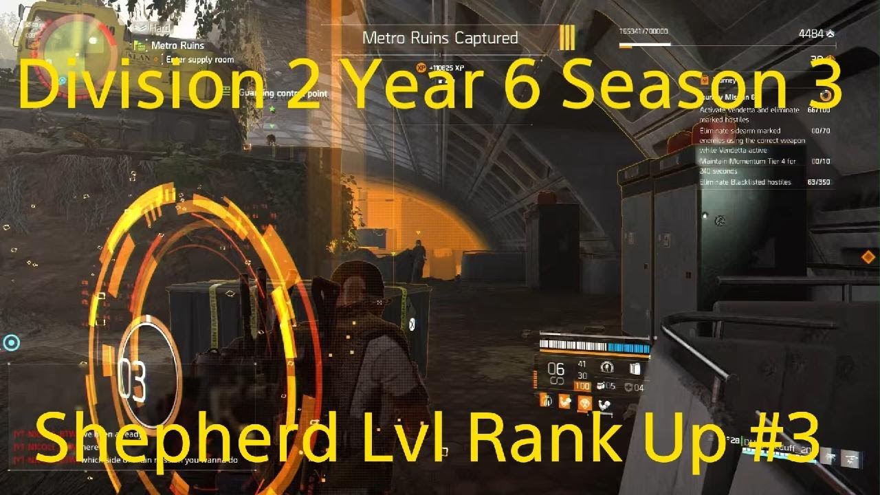 Tom Clancy's The Division 2🎮Year 6 Season 3 🎮Shepherd Lvl Rank Up #3 ...