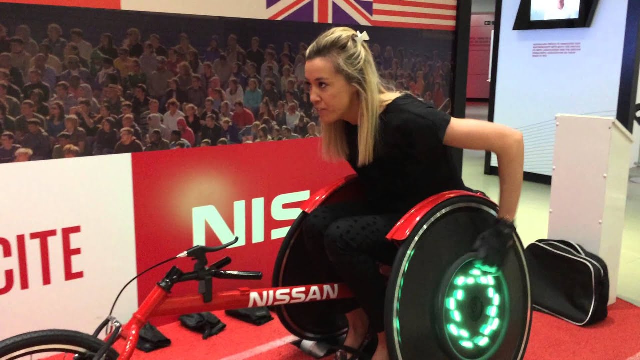 T54 Nissan wheelchair racing simulator O2 arena - YouTube