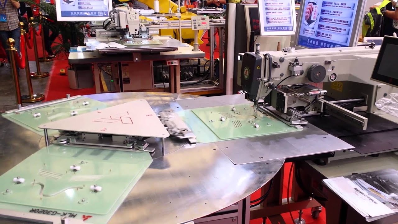 Pattern sewing machine MLK G3020 Three working station - YouTube