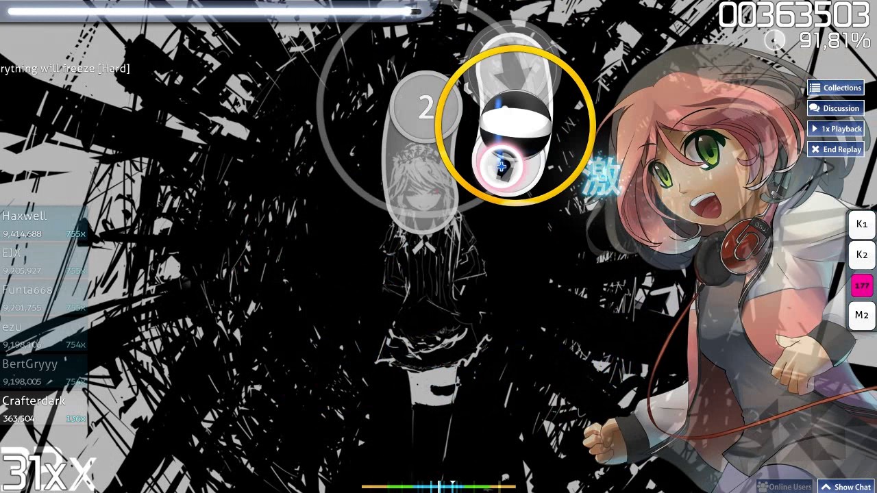 Osu! "UNDEAD CORPORATION - Everything will freeze" [Hard] [B] - YouTube