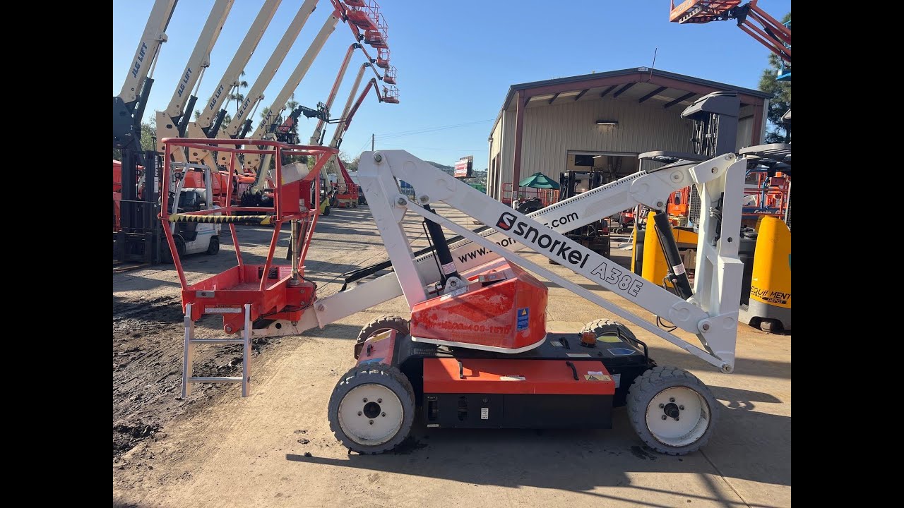 2015 SNORKEL A38E ELECTRIC BOOM LIFT SN:A38E-01-006635 - YouTube