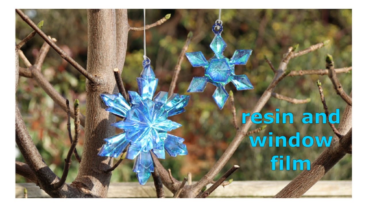 Resin snowflake with window film - YouTube