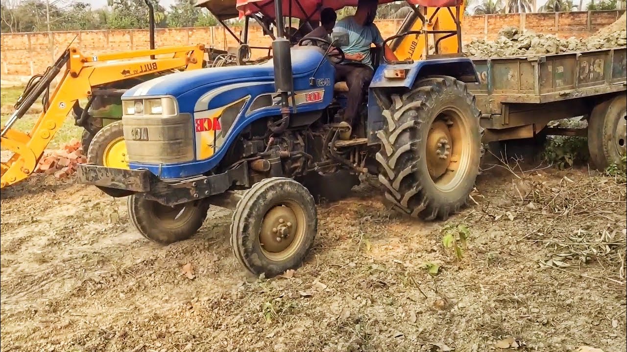 JCB and TRACTOR working video | Jhon Deere Tractor jcb attached - YouTube