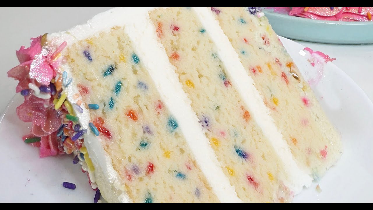 The ULTIMATE Funfetti Cake Recipe With Gold Drip - YouTube