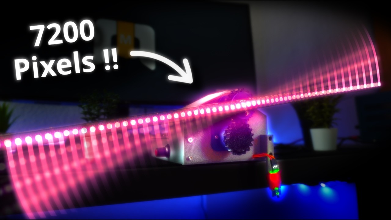 DIY POV display with 7200 pixels using LEDs - YouTube
