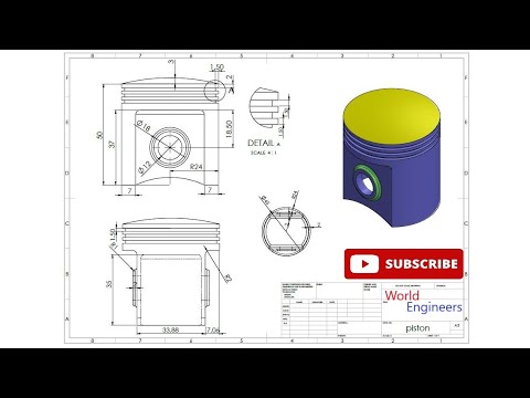 Solidworks tutorial design a piston #41 - YouTube