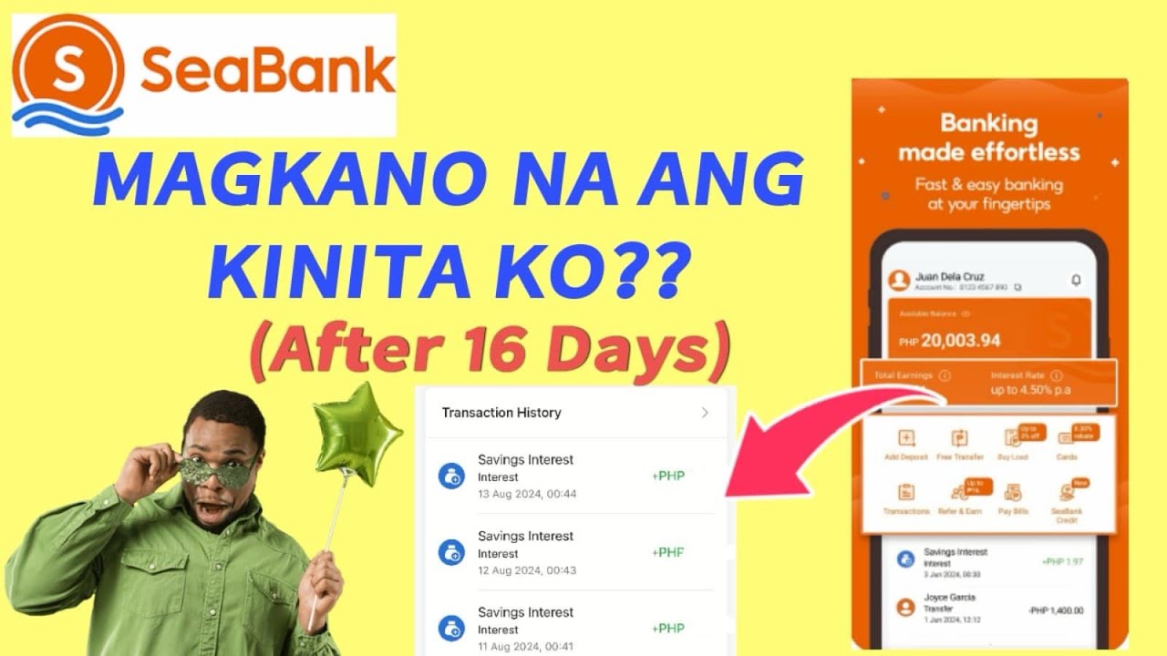 SEABANK PH: MAGKANO NA ANG KINITA KO? EARN INTEREST DAILY WITH SEABANK ...
