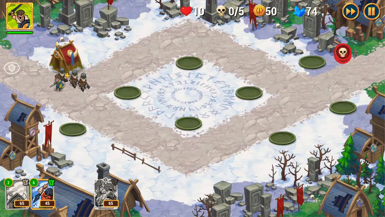 Orcs warriors : offline tower defense level 9.abandoned village - YouTube