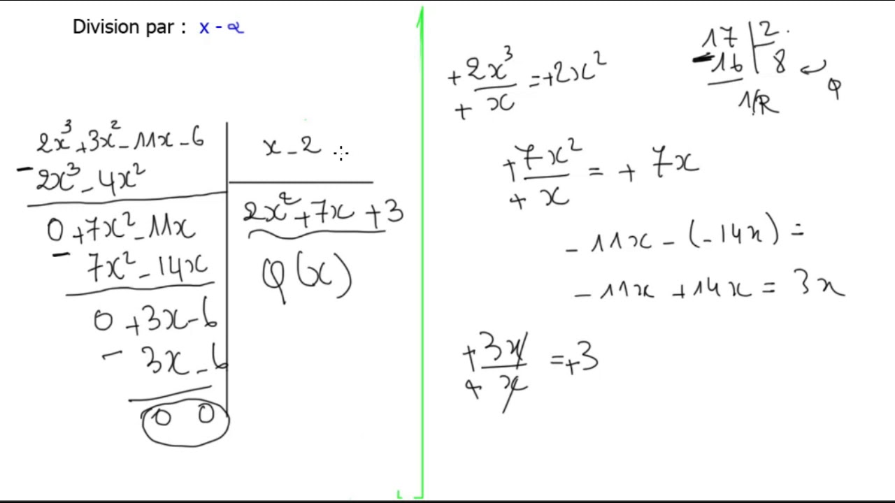 Opération sur les polynomes : addition ; produit ; quotient division ...
