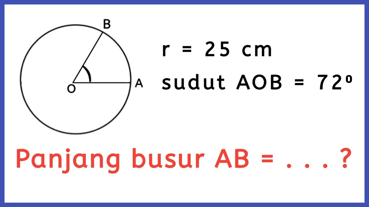 Cara Menghitung Panjang Busur Lingkaran - YouTube
