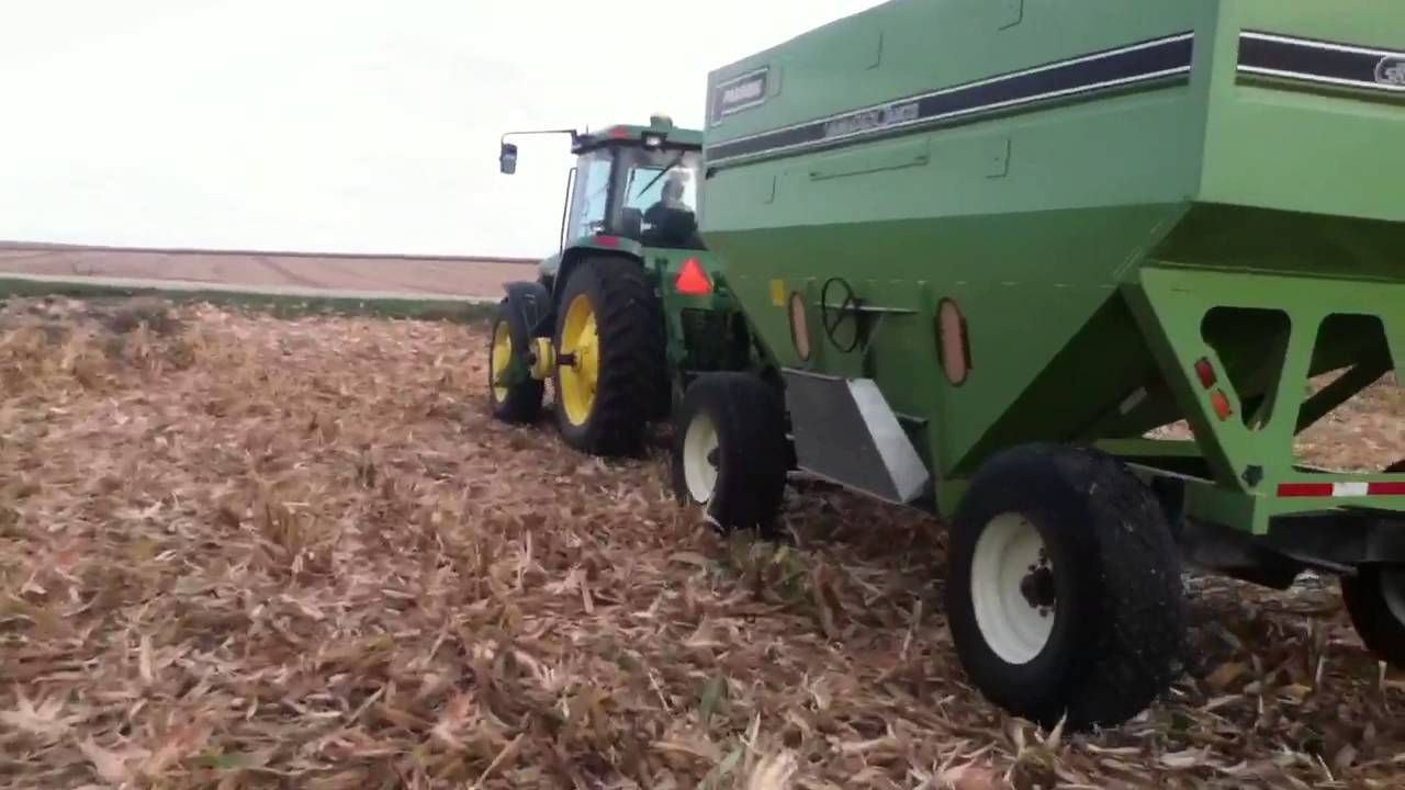 John Deere 8300 Hauling Corn - YouTube