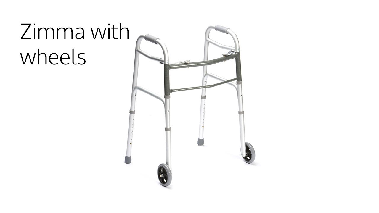 Zimma Folding Walker with Wheels - YouTube