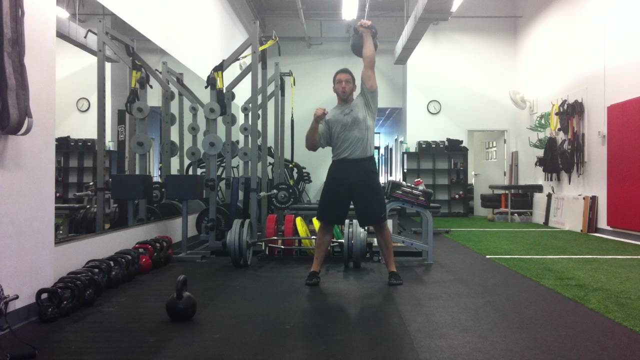 48kg 1 Arm KB Clean and Press - YouTube