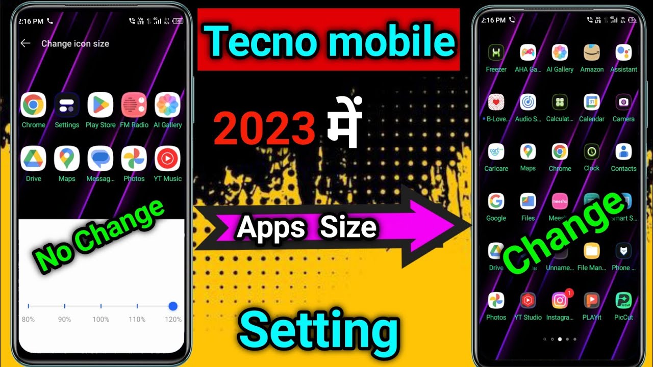 Tecno Phone Mein Apps icon ko छोटा या बड़ा kaise kare || tecno mobile ...