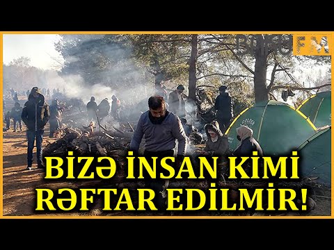 Polşada Ukraynadan təxliyyə edilən azərbaycanlılara qarşı kobud rəftar edilir - VİDEO