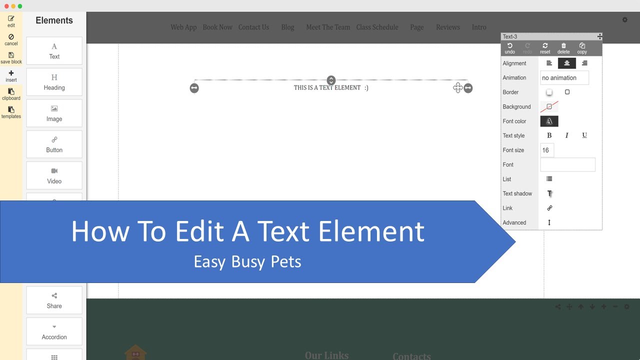 How To Edit A Text Element - YouTube