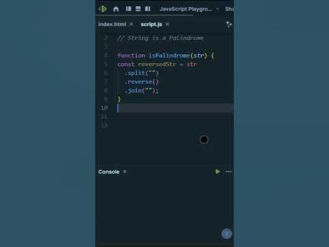 JavaScript Tricks | Checking if a String is a Palindrome | #shorts #codingshorts - YouTube