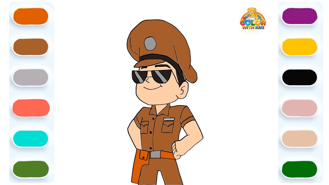 Learn to Draw Super Cop Little Singham | Panja Attack - Drawing and ...