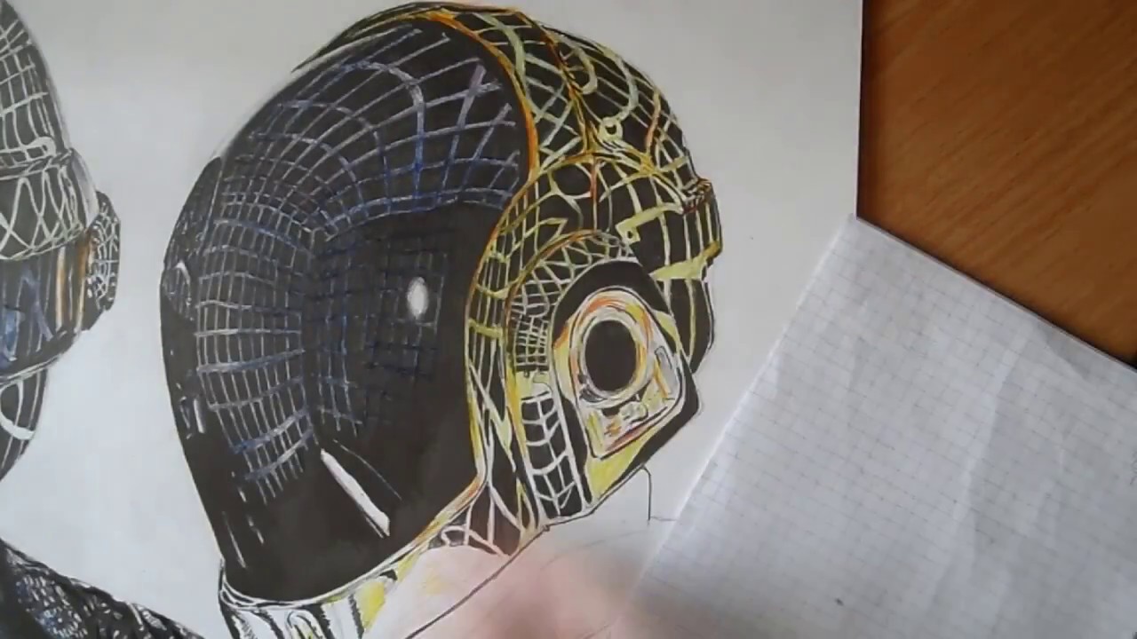 Timelapse Drawing Daft Punk - YouTube