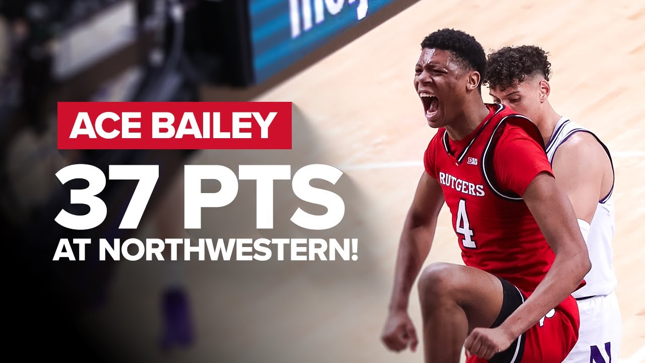Ace Bailey Scores 37 points at Northwestern | Highlights - YouTube