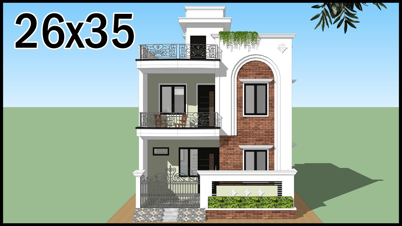 26x35 3D House Design, 4BHK House Plan With Elevation Design, Gopal ...