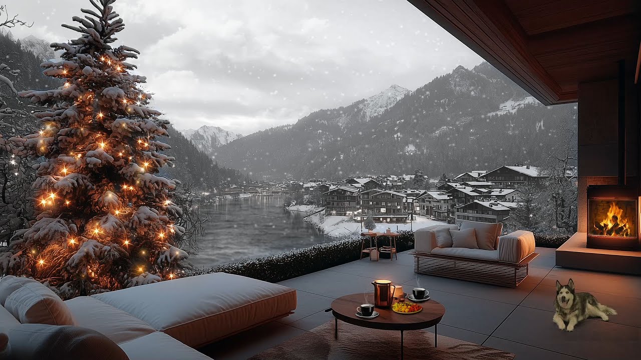 Stress-Free Winter Nights Soft Jazz and Snowy Ambience for Tranquil ...