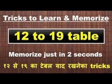 Easy Trick to Remember Multiplication Tables 12-19|| With in 5 sec ...