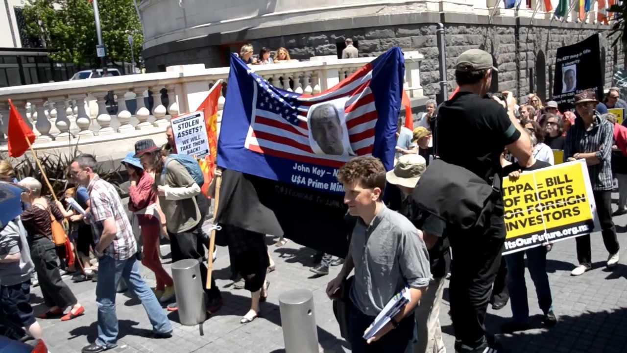 Trans-Pacific Partnership Agreement (TPPA) Auckland Protest - YouTube