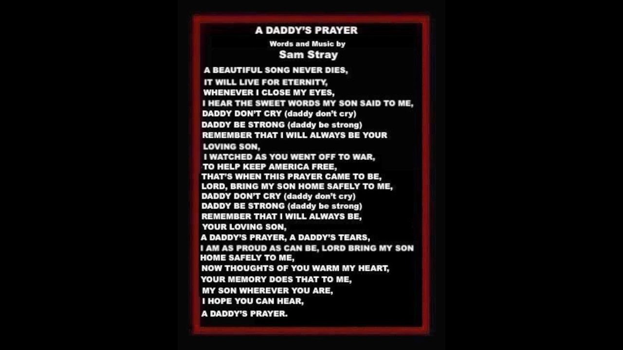 A DADDY'S PRAYER original song by Sam Stray - YouTube