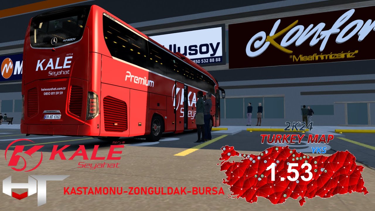 ETS 2 1.53 Travego 16 SHD Kale Seyahat 2K24 Turkey Map #4 - YouTube
