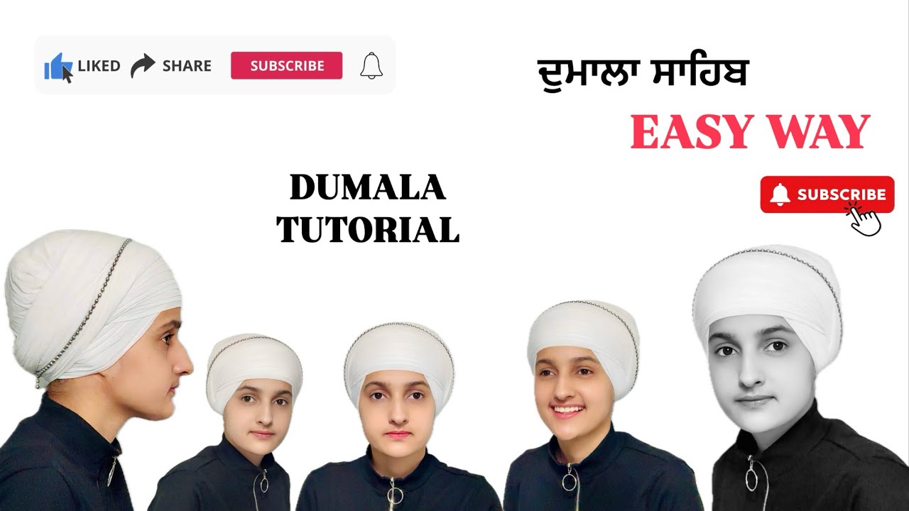 Easy way to tie dumala sahib| Dumala Tutorial | dastar for girls | easy ...