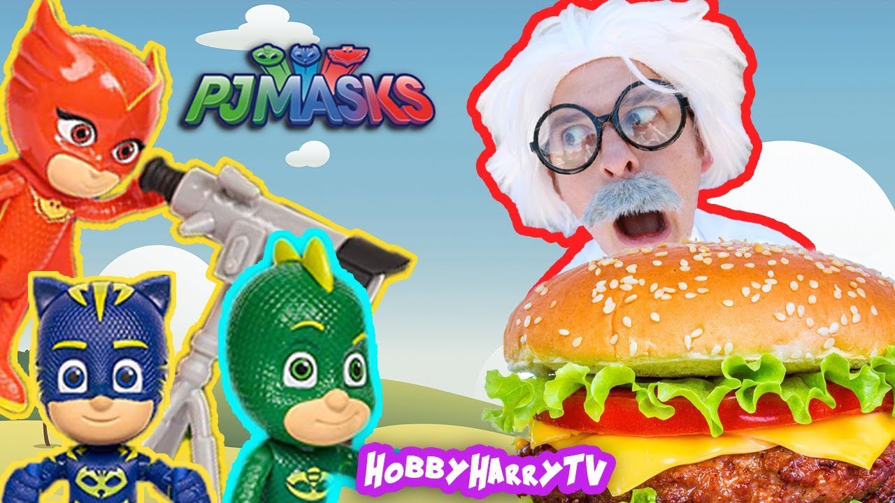 PJ Masks Make GIANT Cheeseburger with HobbyHarry! - YouTube