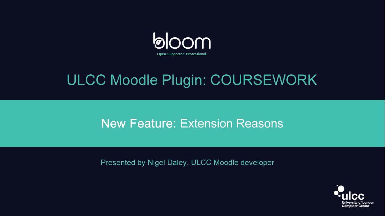 Moodle Coursework Plugin: Extension Reason - YouTube