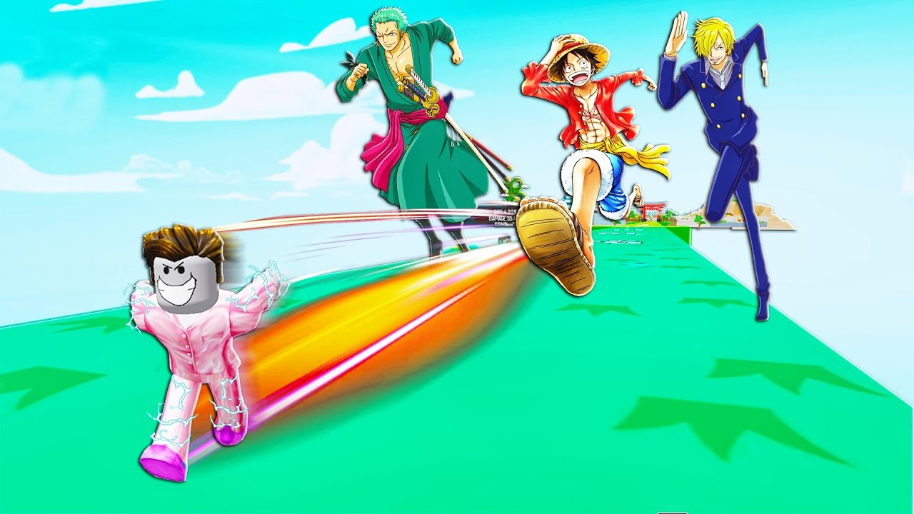 NẾU SLENDERMAN CÙNG LUFFY ZORO SANJI CHẠY ĐUA TRÊN TRỜI DÀI 1000 MÉT ...