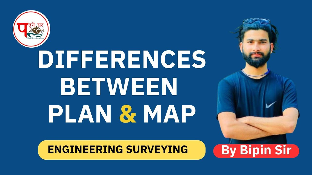Differences between plan & map | Plan & map in surveying | Types of ...