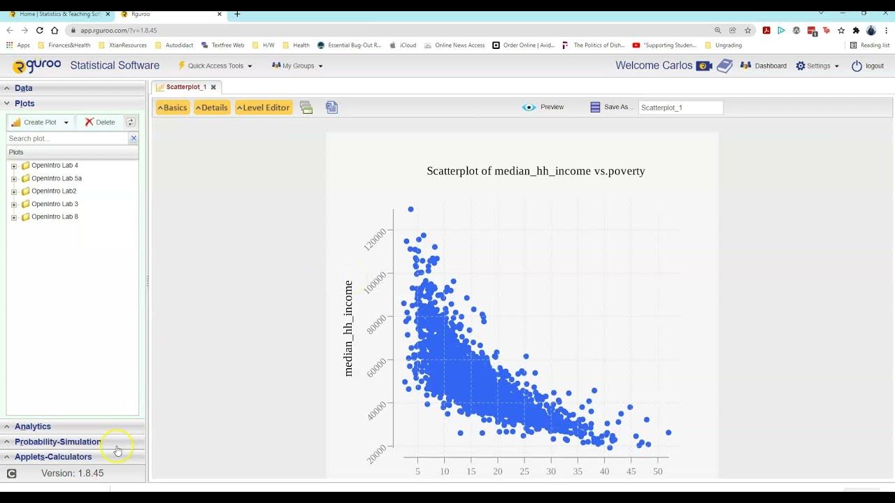 Section 2.1.1 - County dataset scatterplot with Rguroo - YouTube